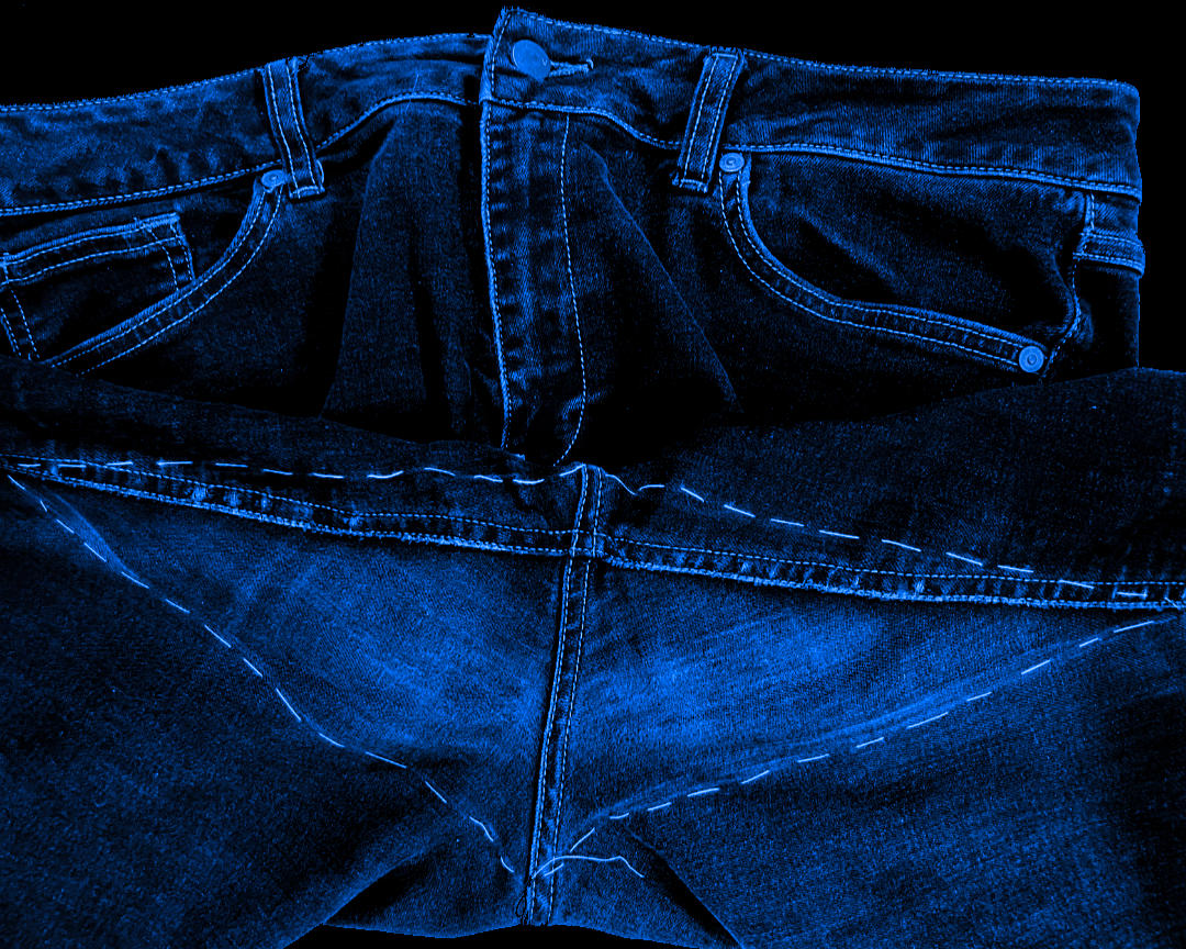 Ripped jeans crotch needs invisible mending/ opensewing